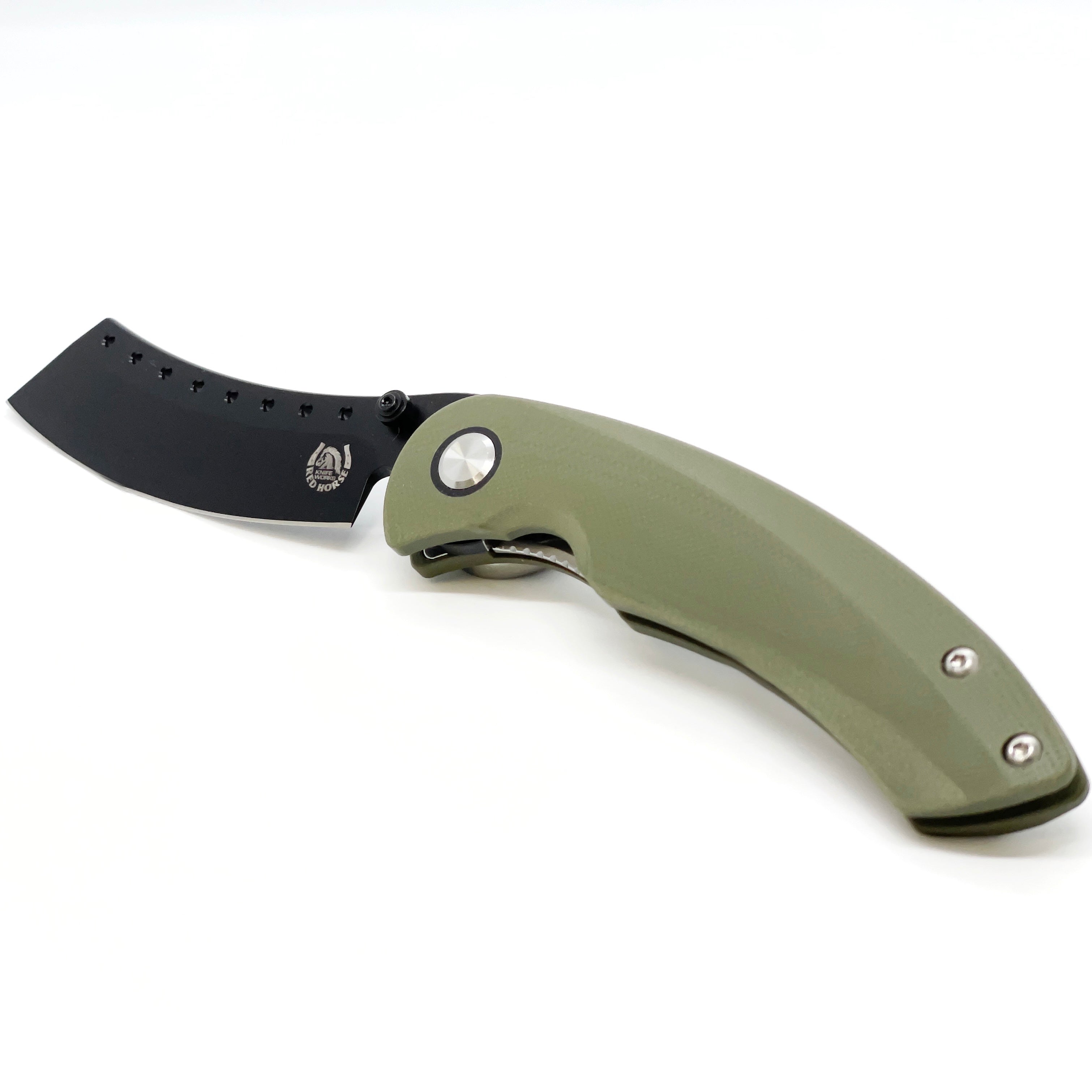 Hell Razor P Series OD Green Handle W/ PVD Black Blade – Red Horse ...