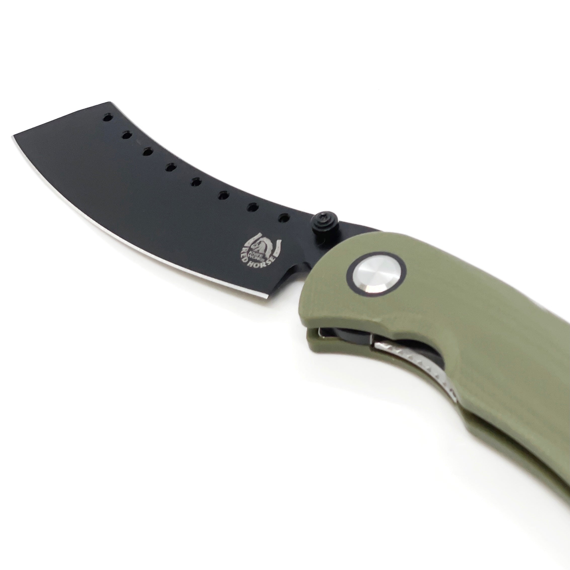 Hell Razor P Series OD Green Handle W/ PVD Black Blade – Red Horse ...